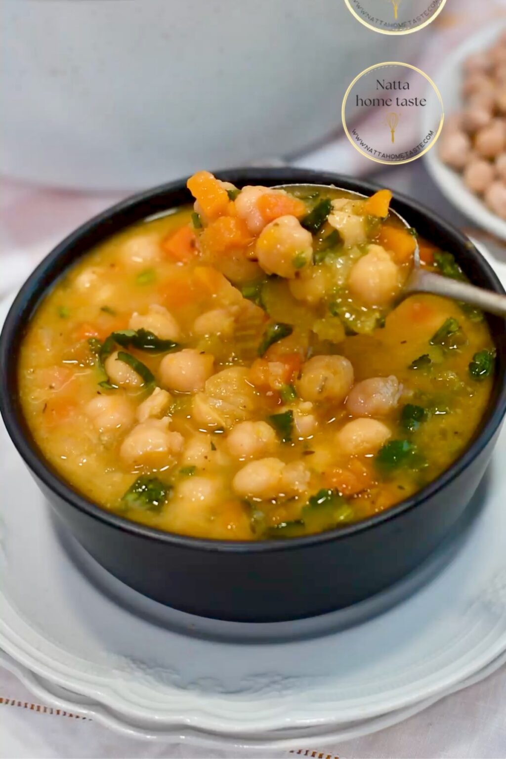 Sopa de garbanzos con verduras | truco para espesar sin harinas - Natta ...